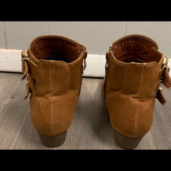 TOP Moda | Shoes | Top Moda Brown Low Heel Ankle Boots | Poshmark